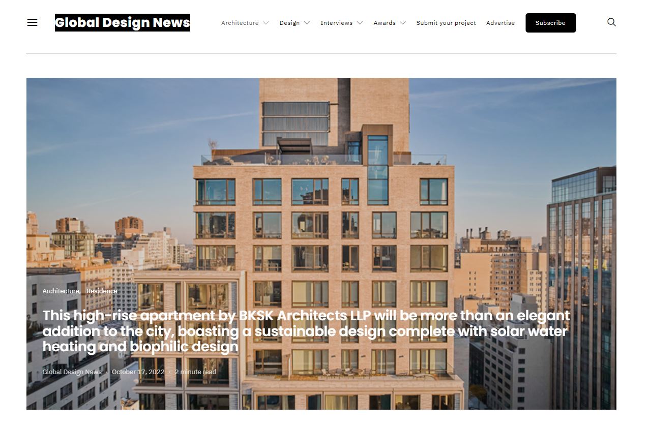 East 21st Street in Global Design News - BKSK Architects