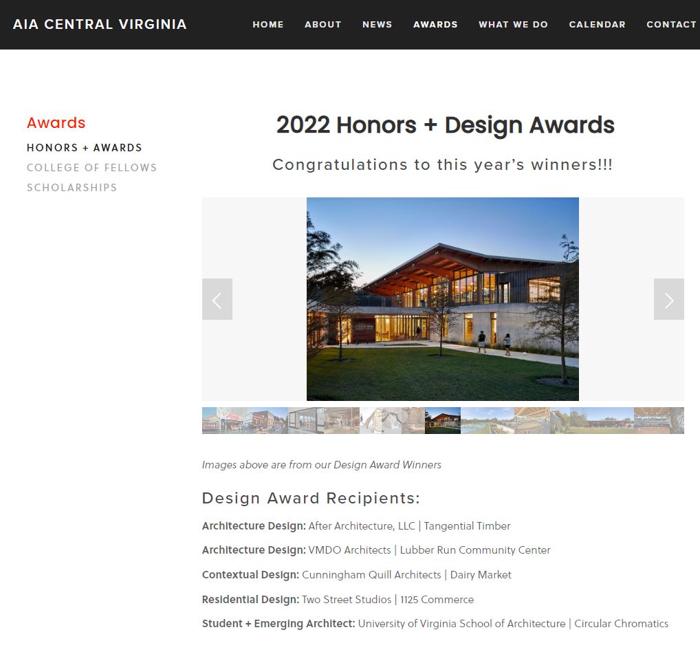 AIA Central Virginia Design Awards - BKSK Architects